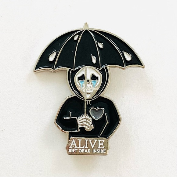 pricklyfinds | Jewelry | 42 Alive But Dead Inside Skeleton Holds ...